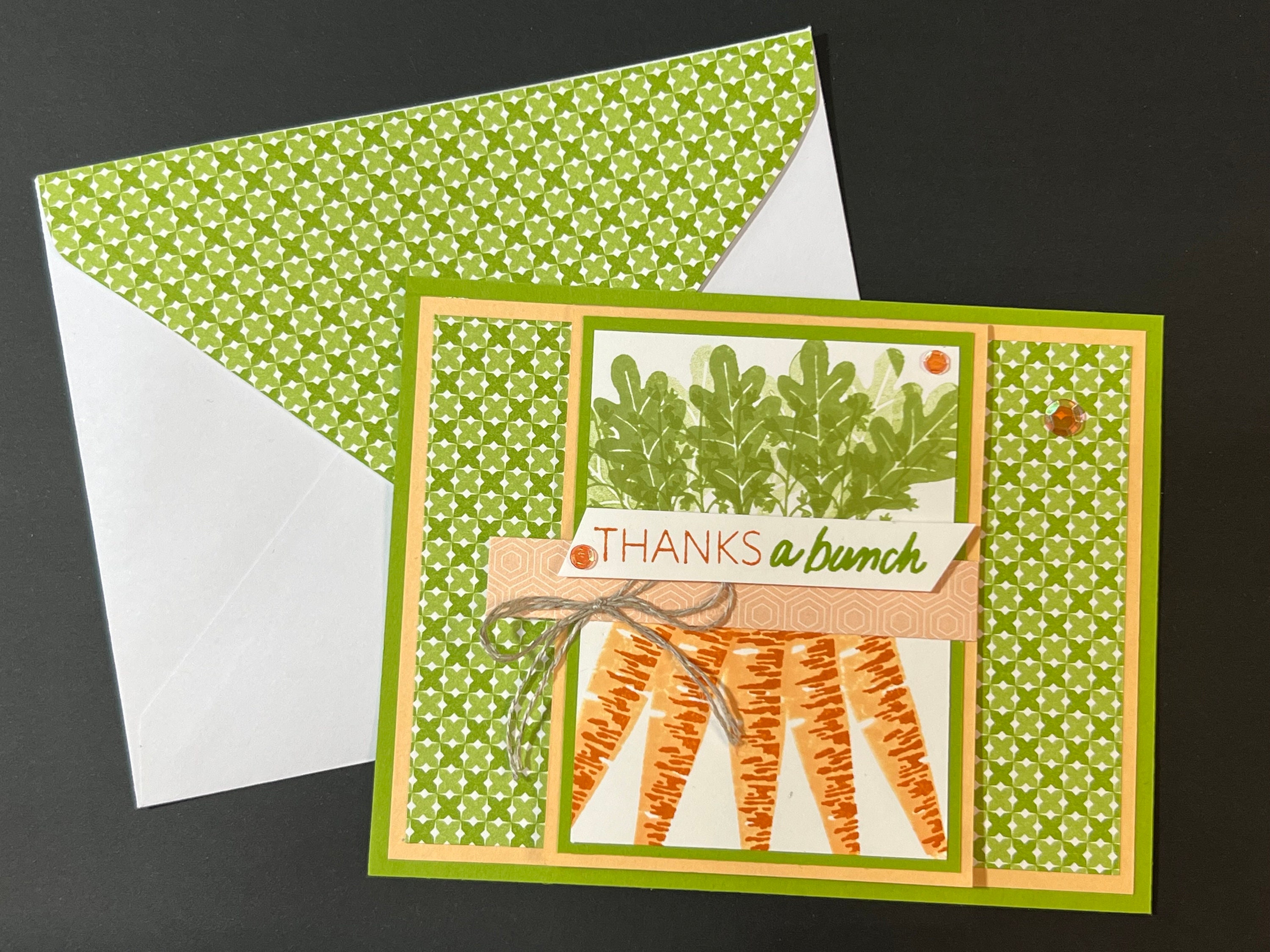 Thanks a Bunch Carrot Handmade Greeting Card Fun Colorful Bunch of ...