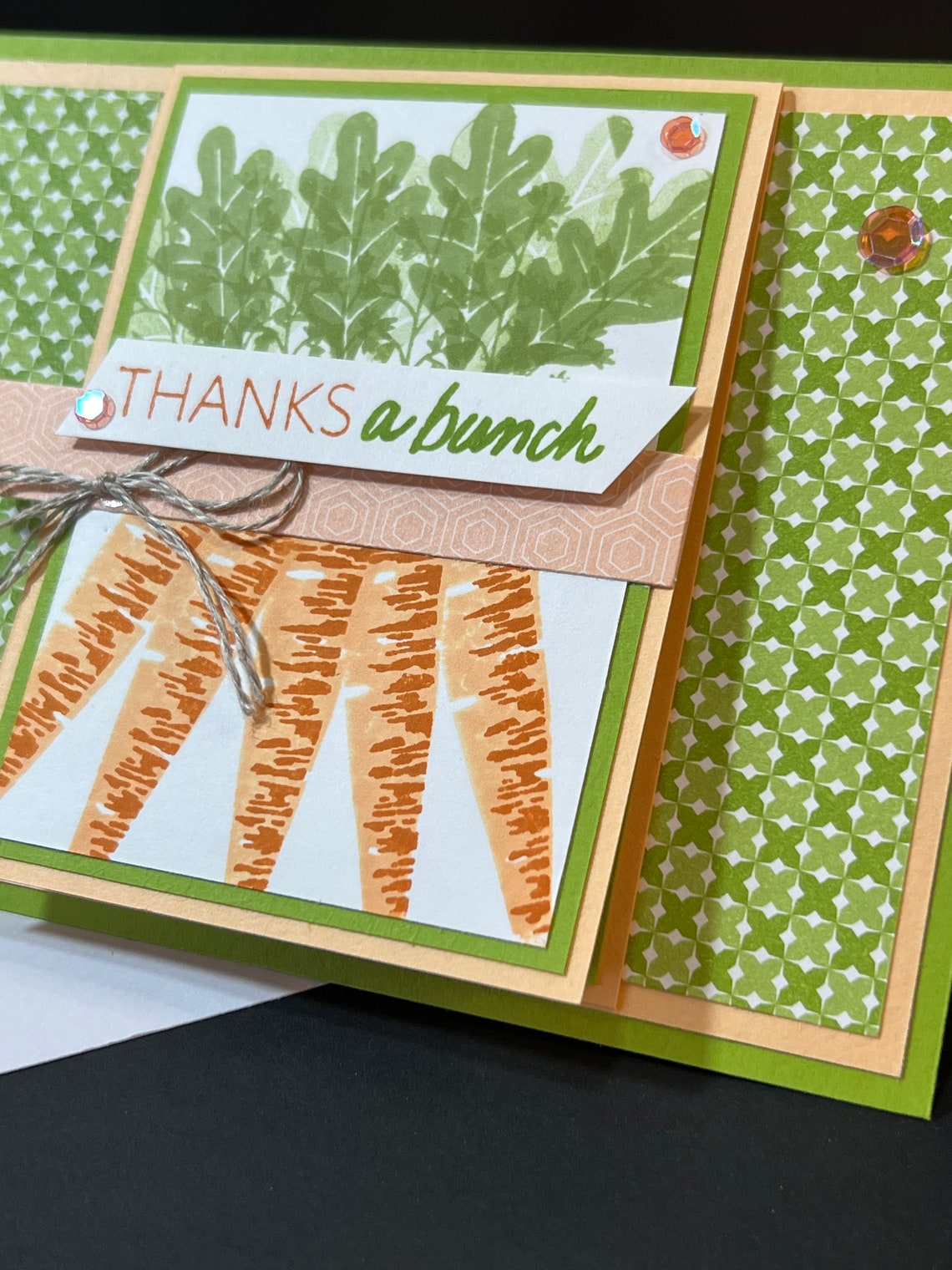 Thanks a Bunch Carrot Handmade Greeting Card Fun Colorful Bunch of ...