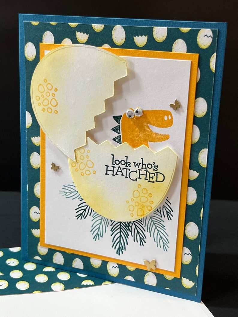 Baby Dinosaur, Dinosaur Baby Shower Card, New Baby Card, Handmade ...