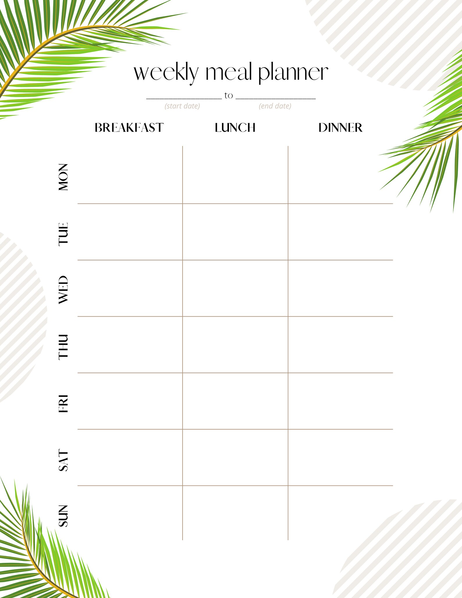 Printable Weekly Meal Planner | PDF | Instant Download | Letter Size (8 ...