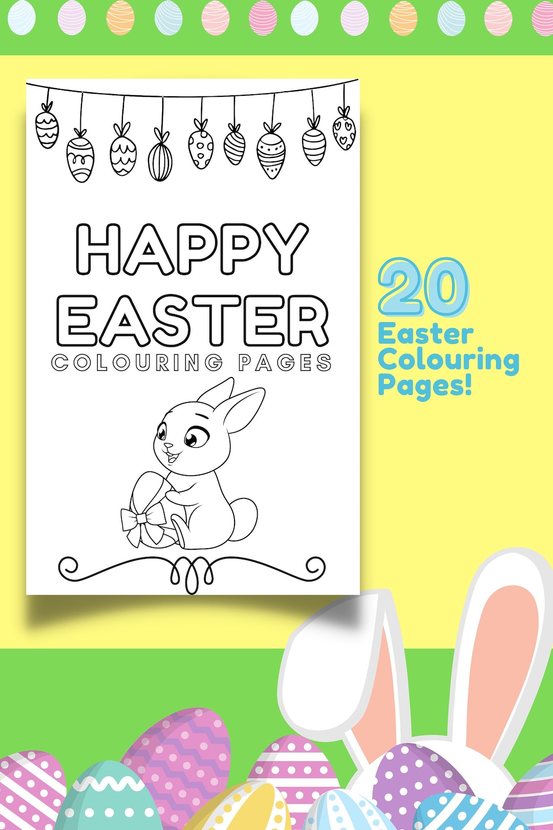 Easter Colouring Pages for Kids, 20 Pages, Instant Download, PDF ...