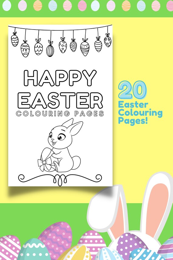 Easter Colouring Pages for Kids 20 Pages Instant Download | Etsy