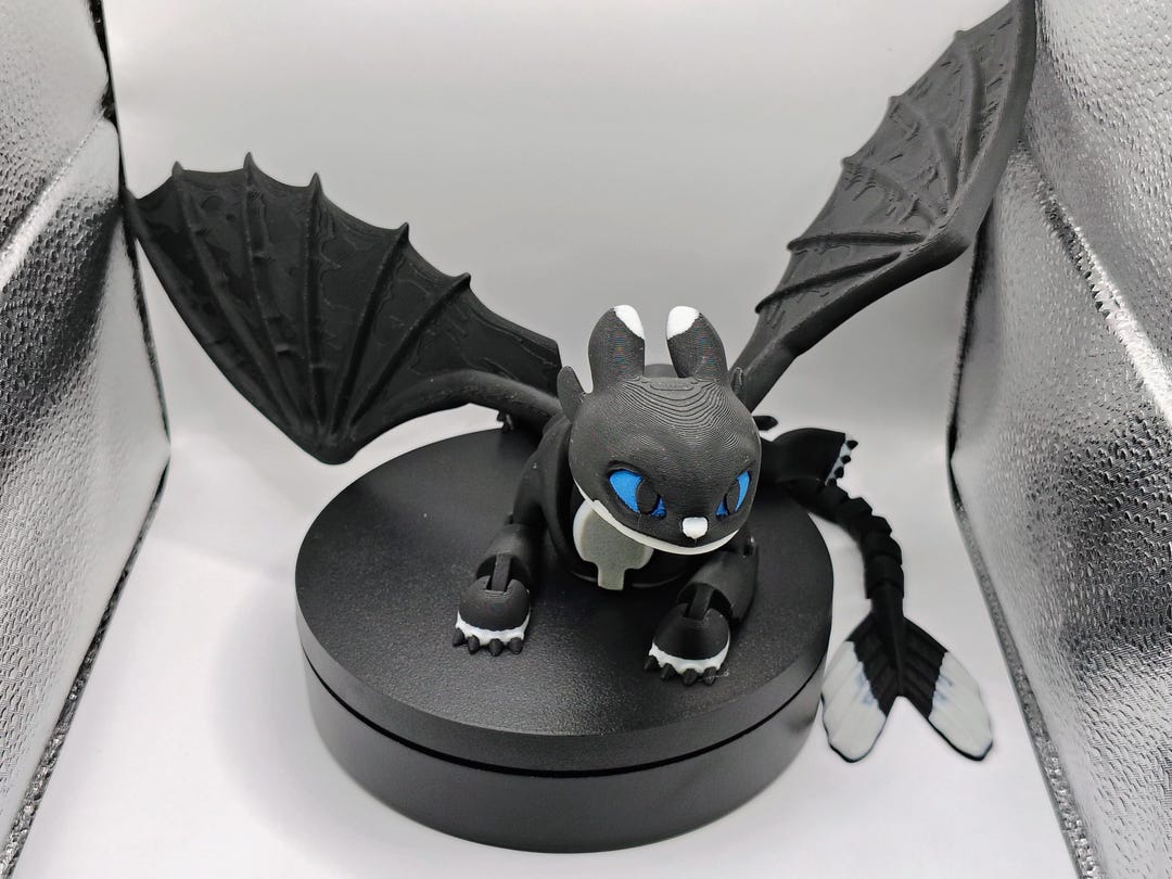 Large Night Light Fury (dart) | Flexible Dragon | Gift for Kids | How ...