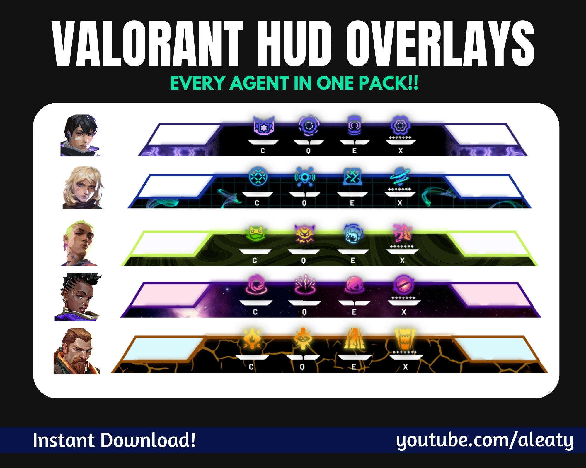 Valorant HUD Overlays / Twitch Overlay / OBS Overlay / Valorant ...