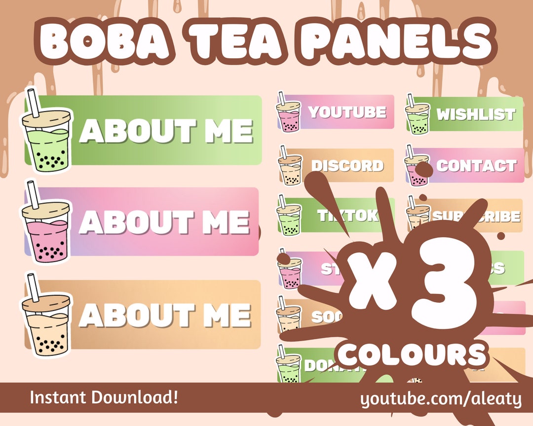 Boba Tea Panels / Drink Panels / Boba Panels - Etsy