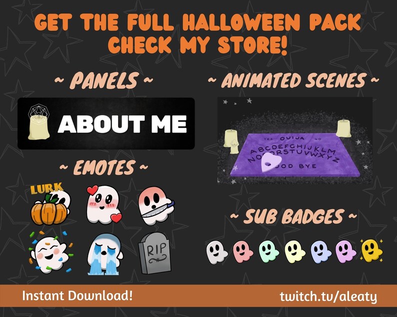 Animated Twitch Scenes / Halloween Twitch Scenes / Ouija Board / Twitch / Halloween / Streamer ...