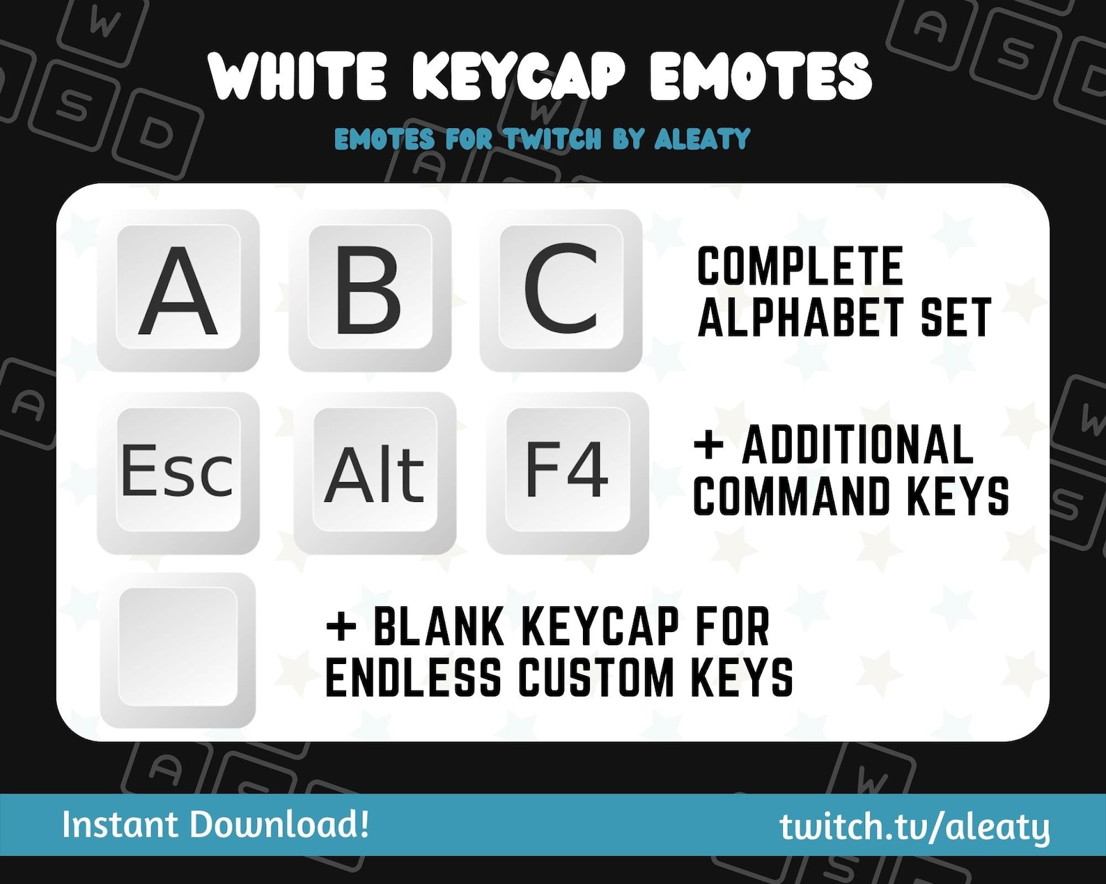 Keycap Emotes / Twitch Emote / Letter Emotes / Streamer / Streaming ...