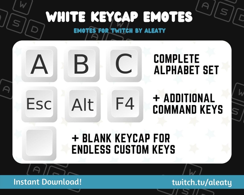 Keycap Emotes / Twitch Emote / Letter Emotes / Streamer / Streaming ...