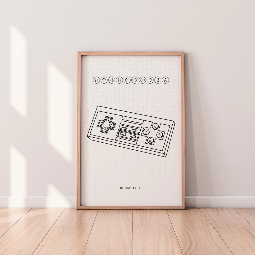 Konami Code Gaming Poster | Game Controller Digital Print - Etsy