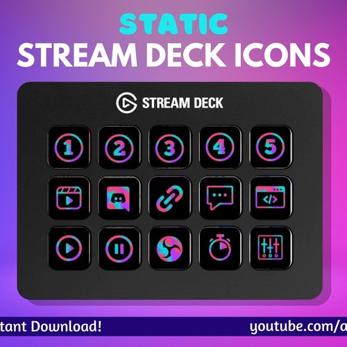 STREAM DECK Iridescent Sky Icons Streamer Twitch Discord - Etsy