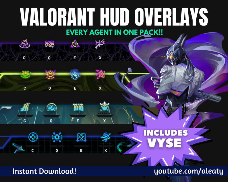 Valorant HUD Overlays / Twitch Overlay / OBS Overlay / Valorant ...