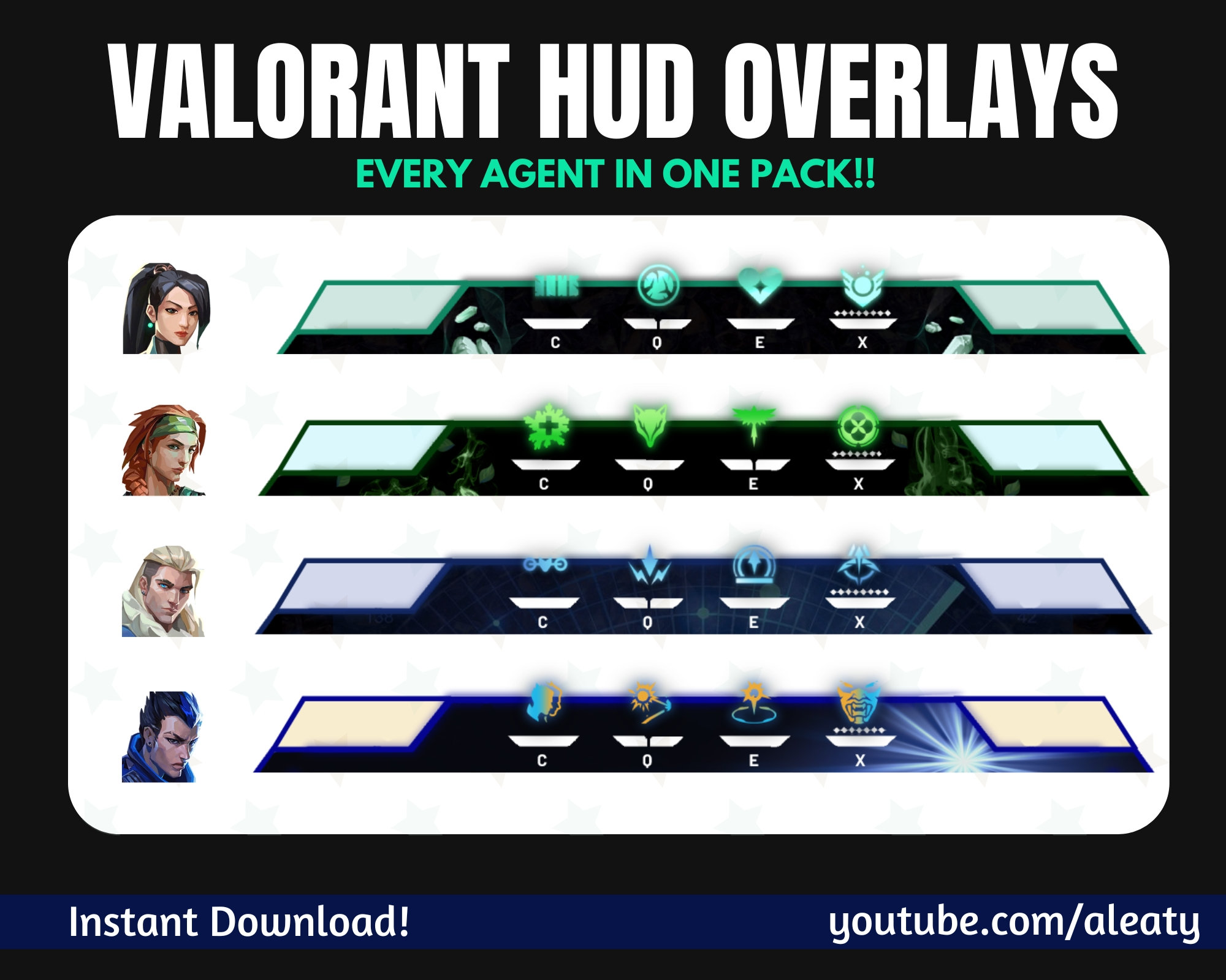 Valorant HUD Overlays / Twitch Overlay / OBS Overlay / Valorant ...