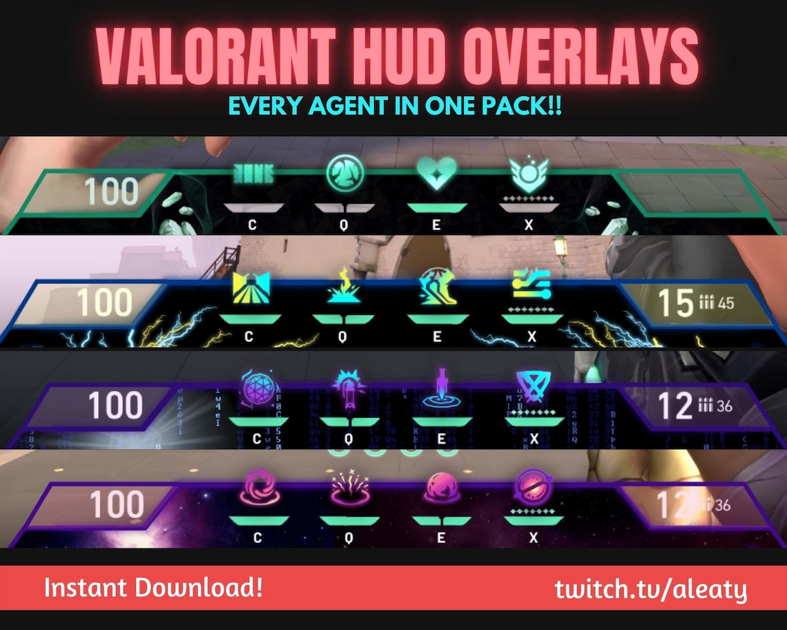 Valorant HUD Overlays / Twitch Overlay / OBS Overlay / | Etsy UK