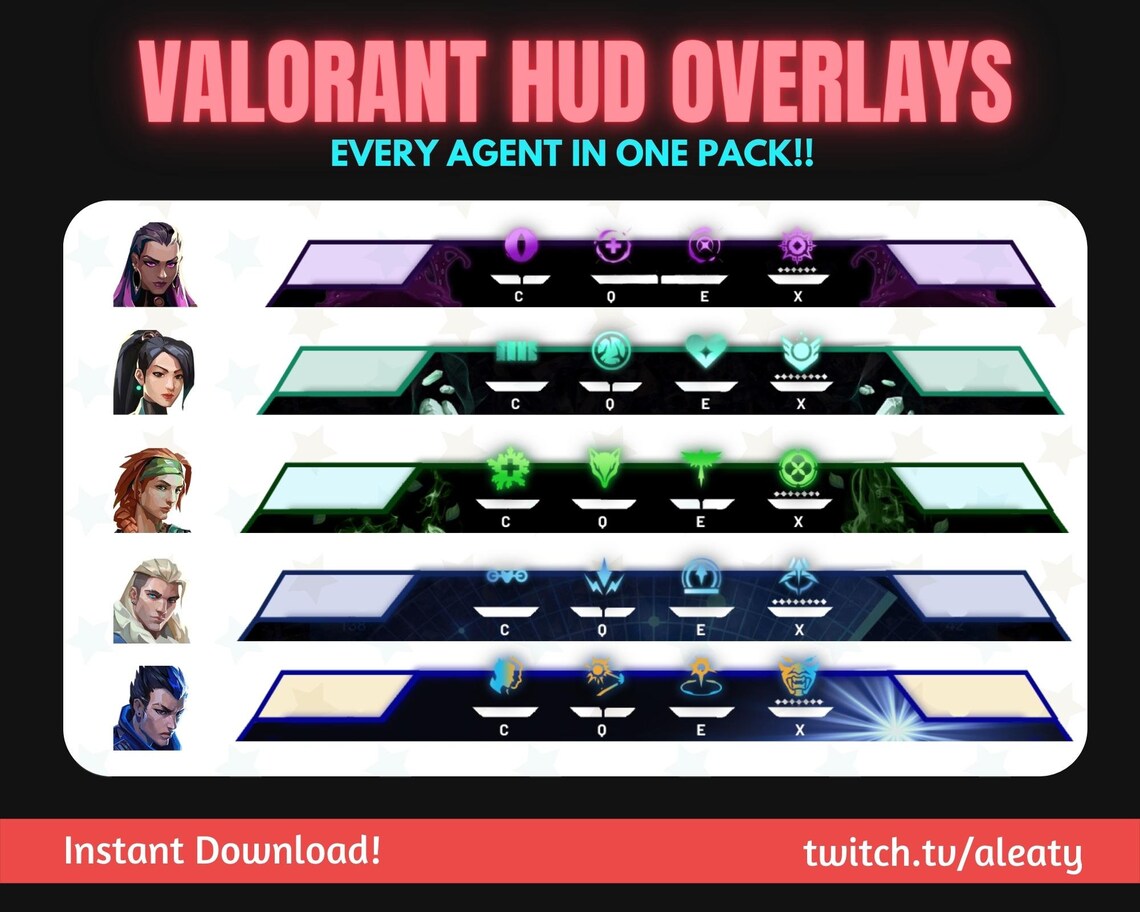 Valorant HUD Overlays / Twitch Overlay / OBS Overlay / | Etsy Ireland