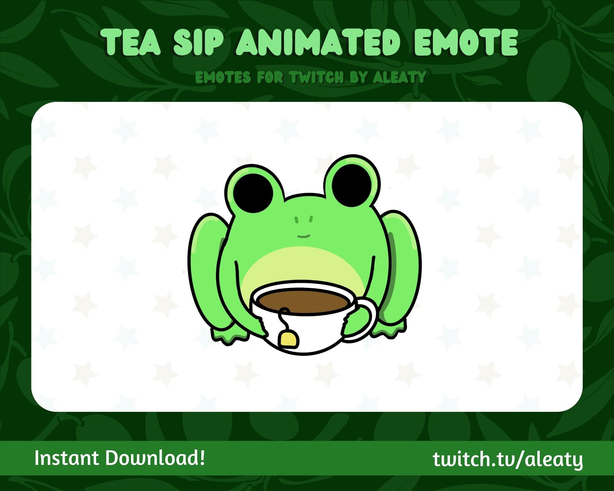 Tea Sip Frog Animated Emote / Twitch Emote / Animated Emote / - Etsy