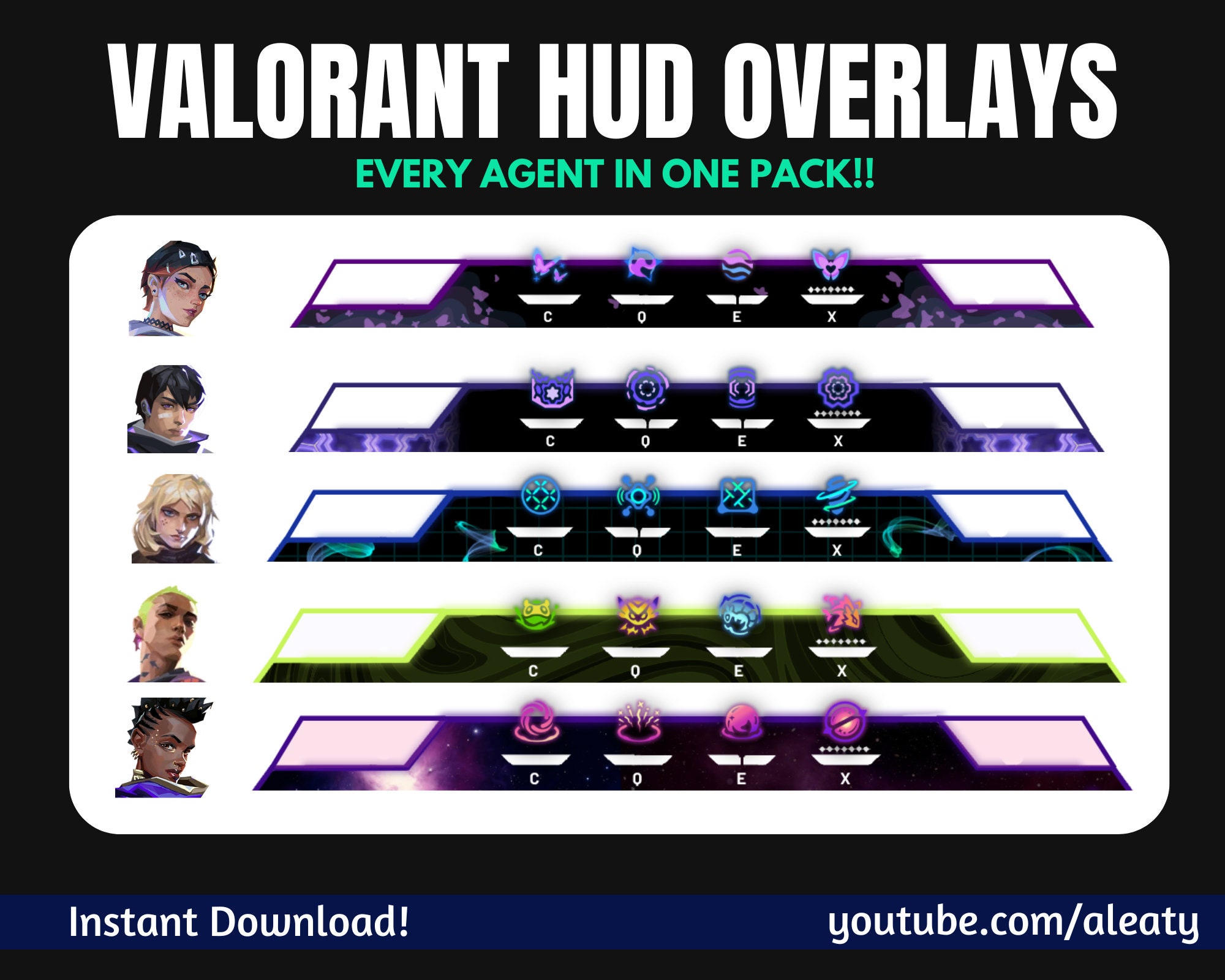 Valorant HUD Overlays / Twitch Overlay / OBS Overlay / Valorant ...