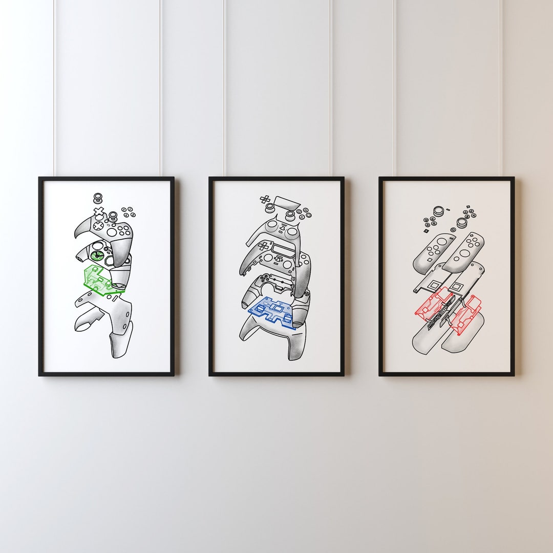 Controller Exploded View Bundle | Game Controller Digital Print - Etsy