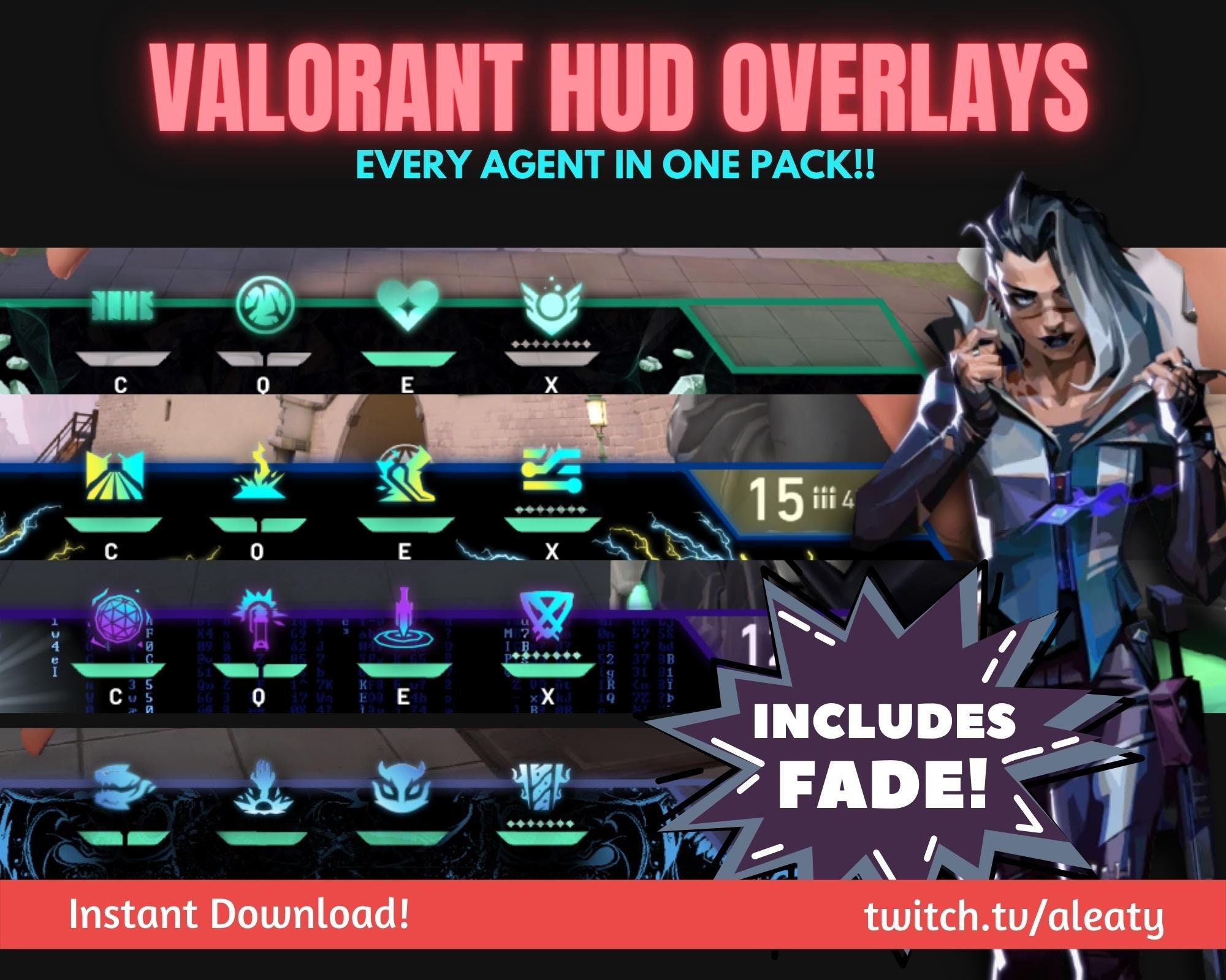 Valorant HUD Overlays / Twitch Overlay / OBS Overlay / | Etsy Ireland