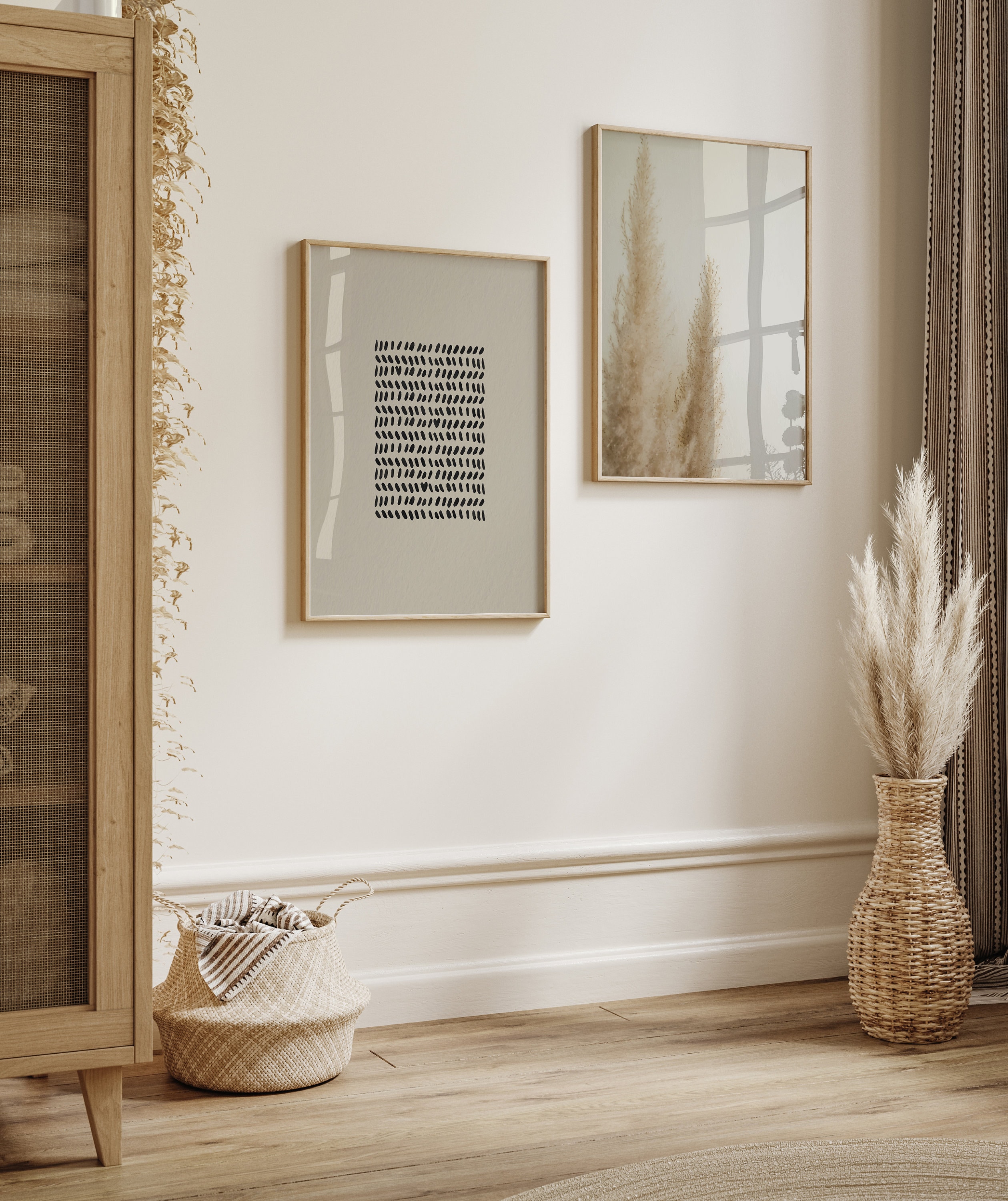 Pampas Wall Decor Abstract Black Line Wall Art Minimalist - Etsy