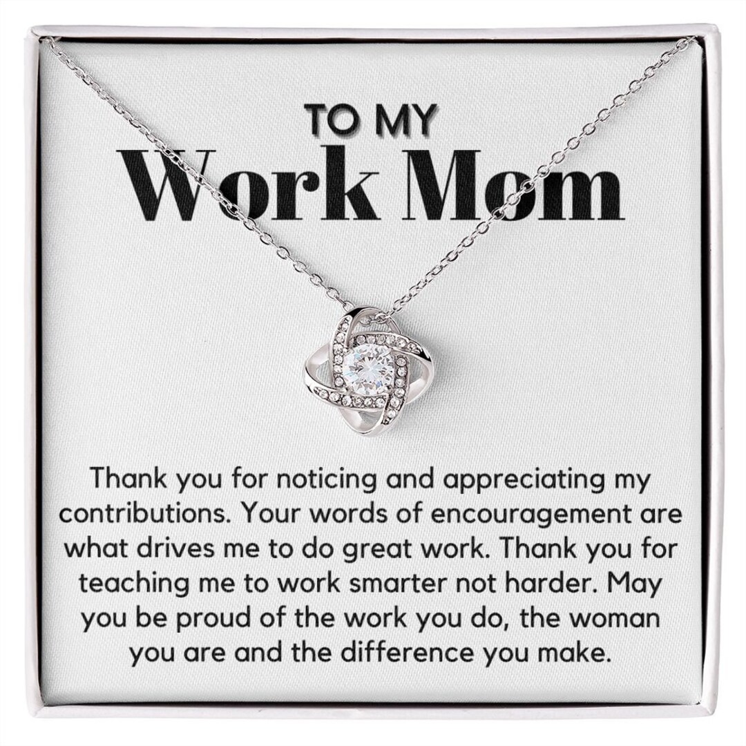 Work Mom | Contributions | Love Knot Necklace , Work Mom Gift, Gift for ...