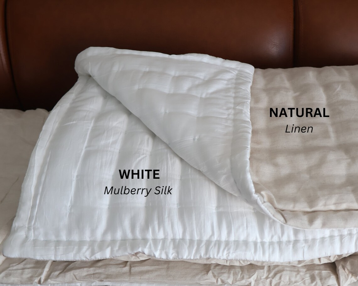 100% Mulberry Silk Blanket| Hand Stitched Silk Quilt| Lightweight Silk ...