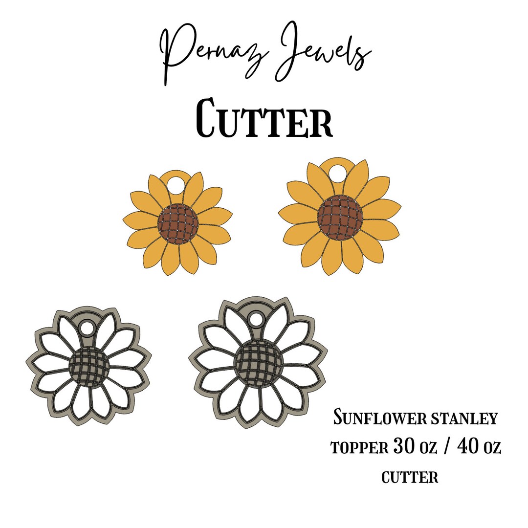 Sunflower Stanley Topper Cutter | Cup Topper | Polymer Clay Cutter ...