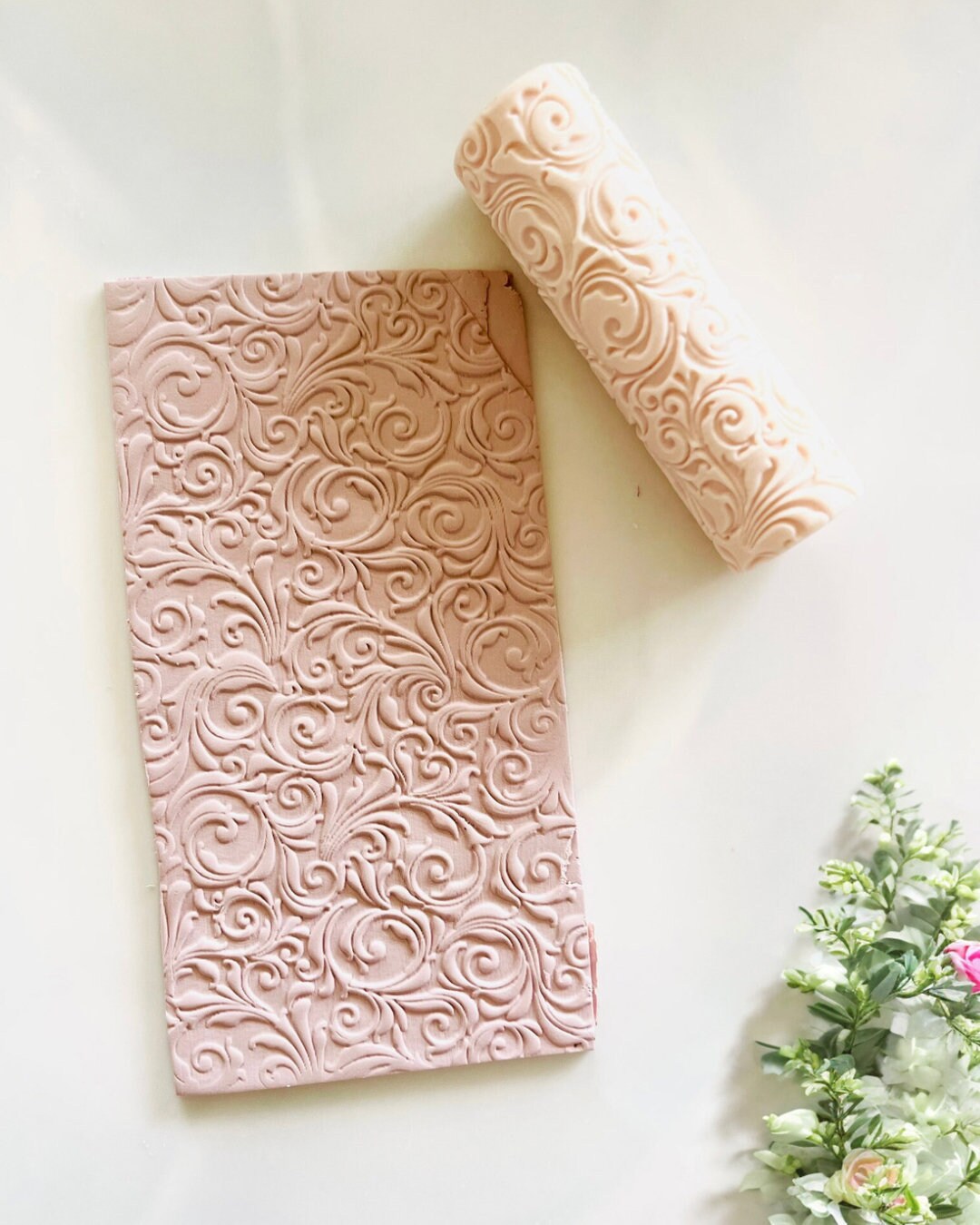 Floral Texture Roller | Floral Seamless Texture Roller | Polymer Clay ...