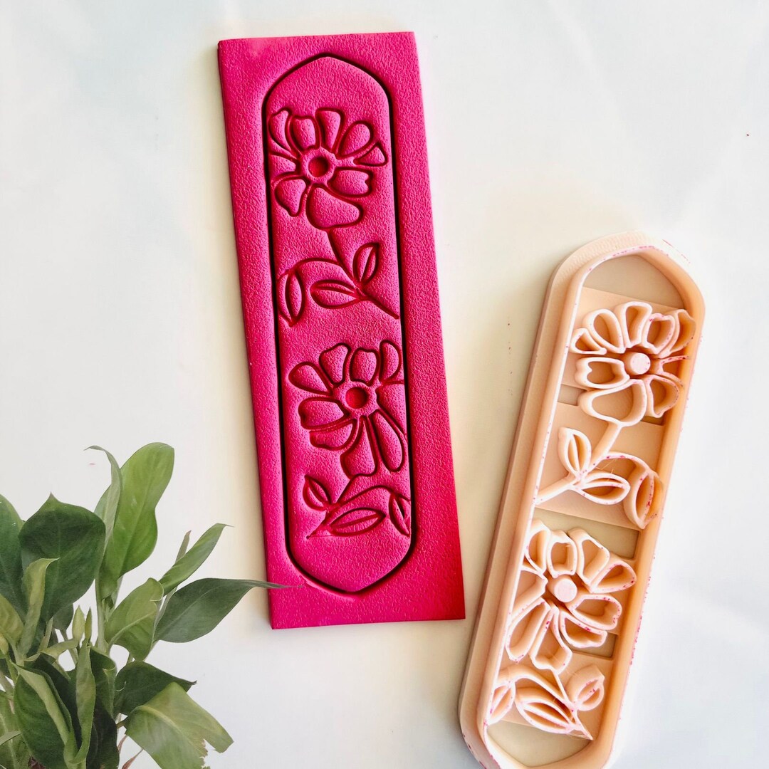 Floral Bookmark Cutter | Vintage Flower Polymer Clay Bookmark Cutter ...