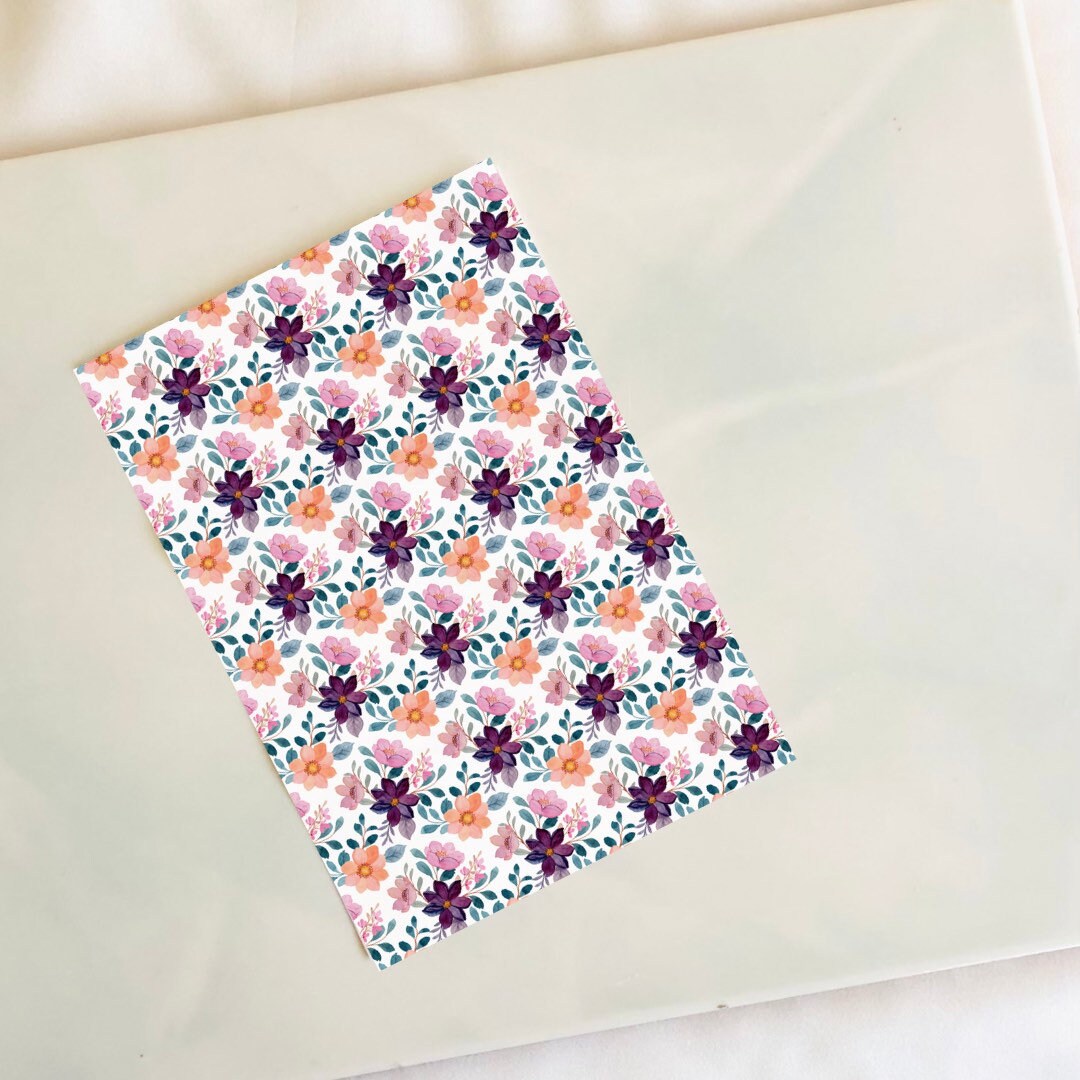 Dark Purple Flowers Transfers | Water Soluble Paper| Transfer Sheet for ...