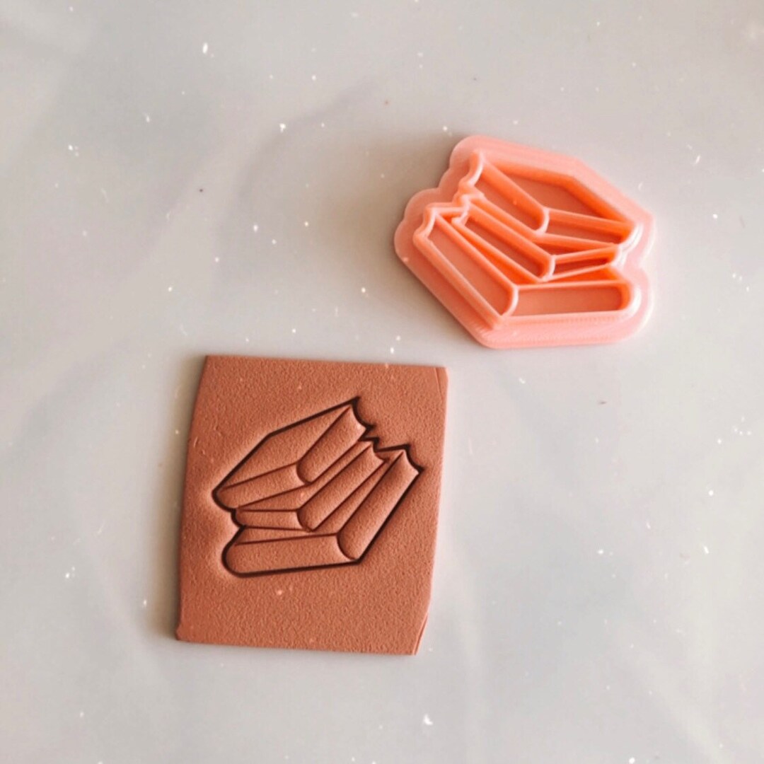 Stack Book Clay Cutter | Embossed Book Cutter | Back to School Clay ...