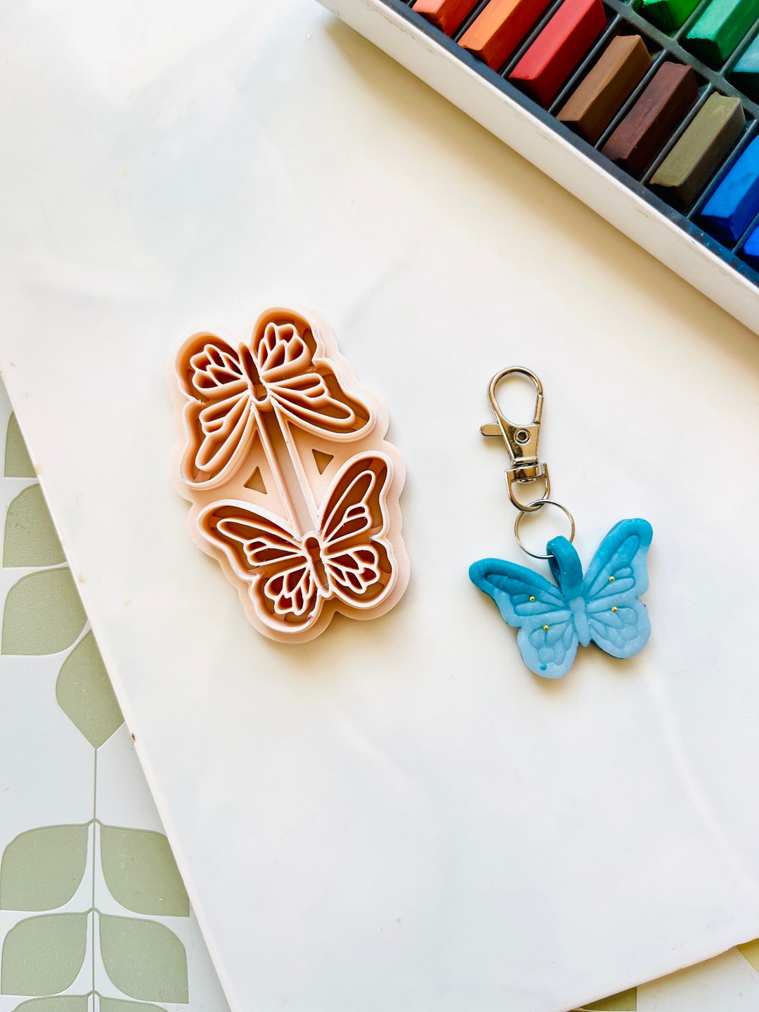 Butterfly Leather Keychain Cutter | Polymer Clay Keychain Cutter | Back ...