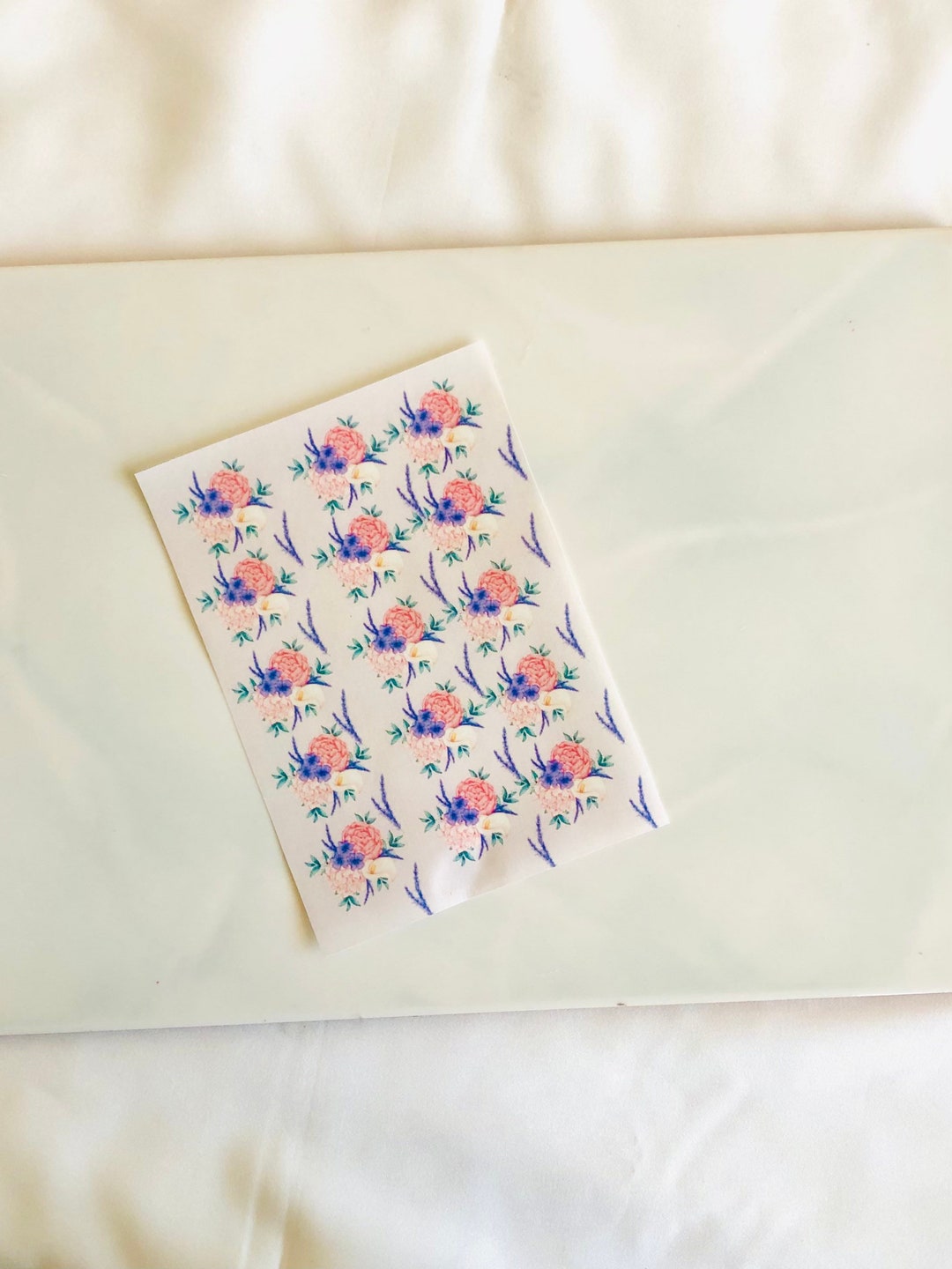 Soft Spring Purple Flowers Transfers | Water Soluble Paper| Transfer ...