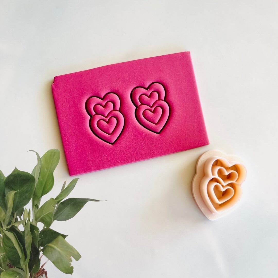 Heart Clay Cutter Valentines | Valentines Heart Chain Cutters, Polymer ...