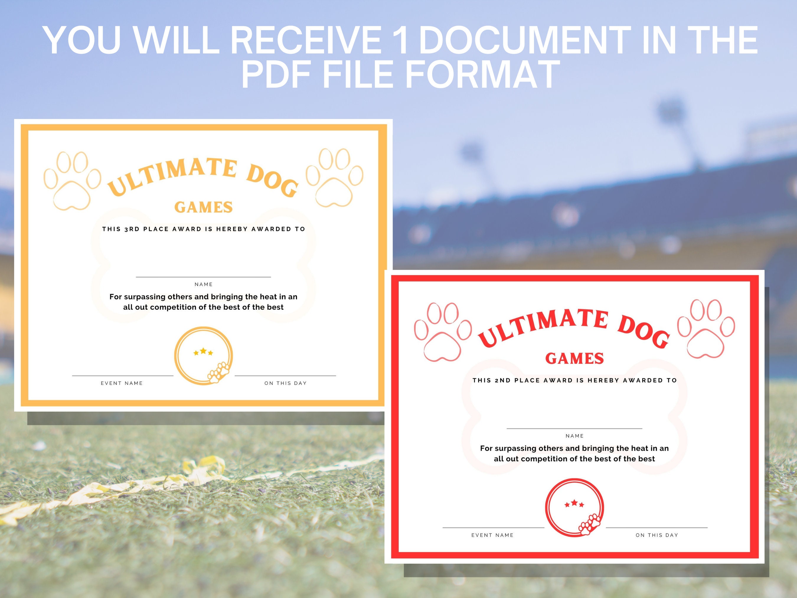 Dog Party Game Award Certificates - Etsy