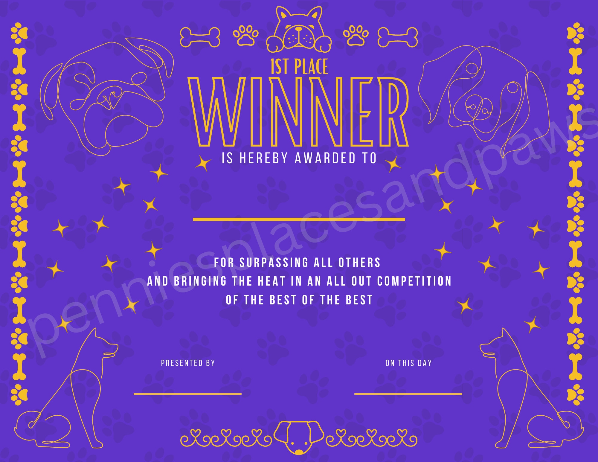 Printable Dog Game Medals and Certificates (digital Download) - Etsy