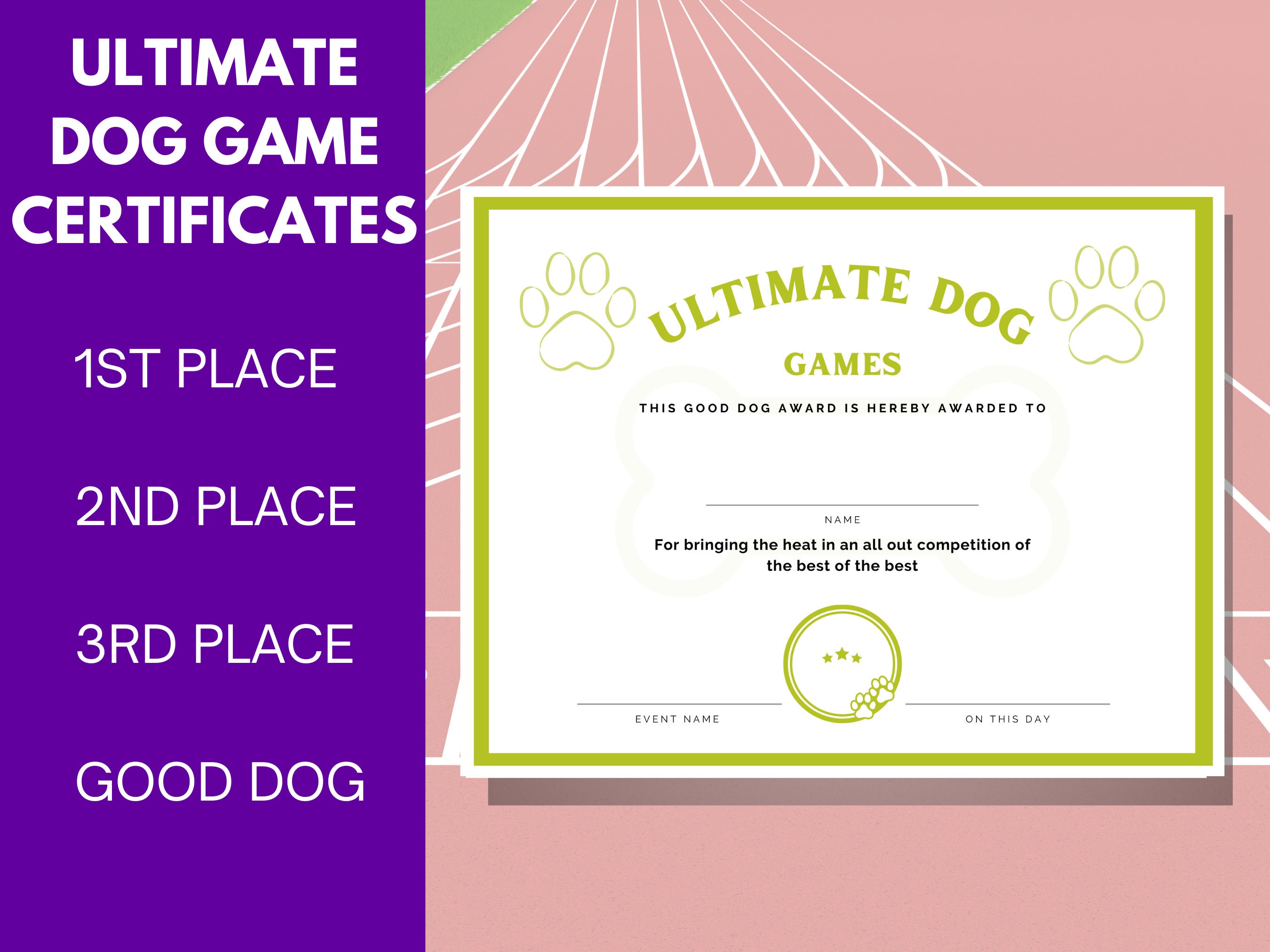 Dog Party Game Award Certificates - Etsy
