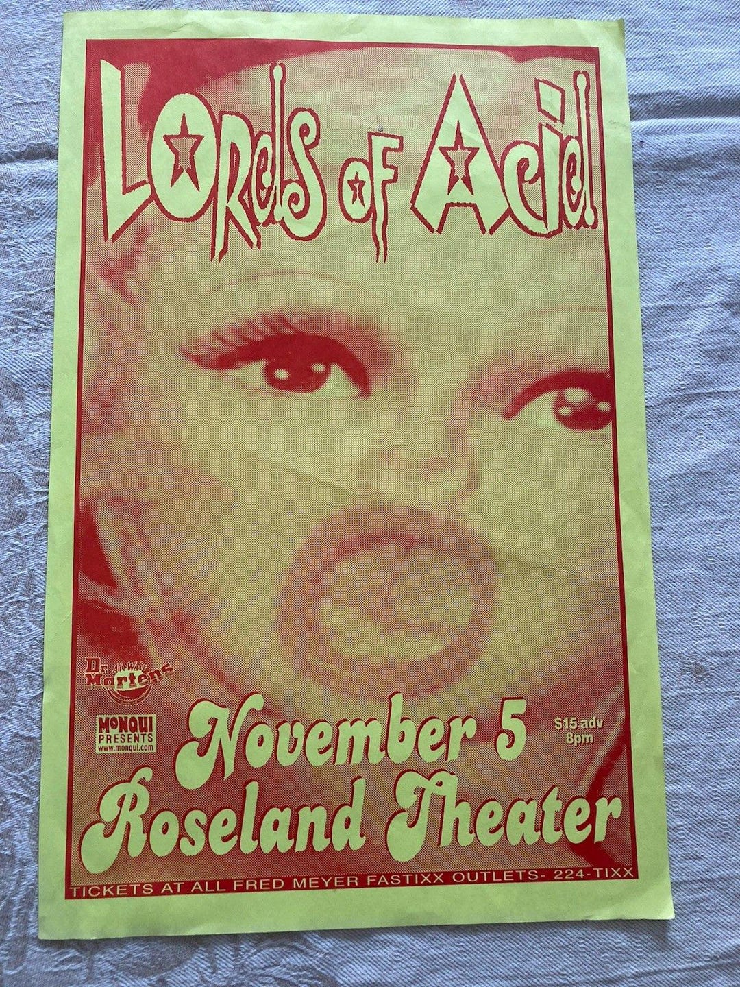 Lords of Acid One Sheet Original Tour Poster Portland OR Concert 1996 ...