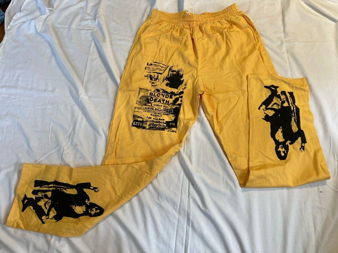 WILD Silk Screened Film Photos Vintage 80s Pants Yellow Patty Hurst ...