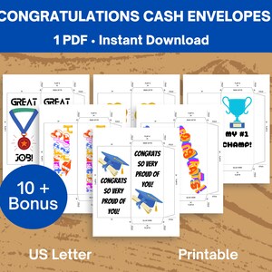 Printable Congratulations Cash Envelopes, Graduate Money Envelopes ...