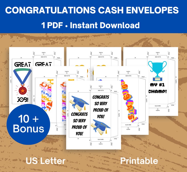 Printable Congratulations Cash Envelopes, Graduate Money Envelopes ...