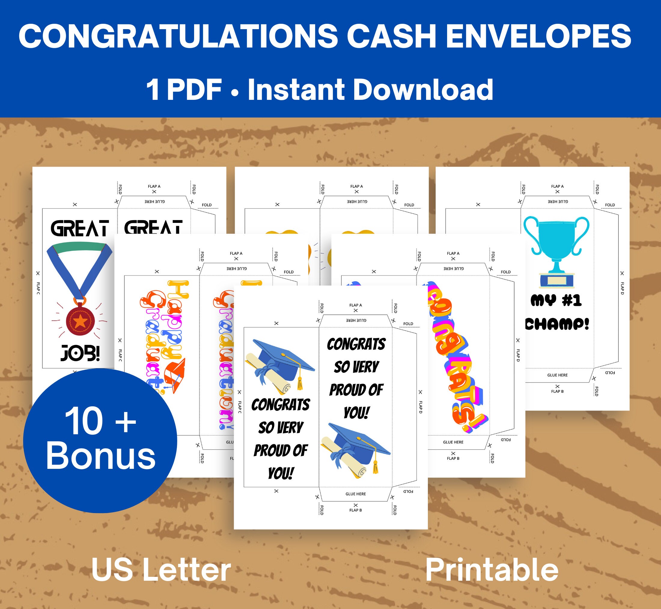 Printable Congratulations Cash Envelopes Graduate Money - Etsy