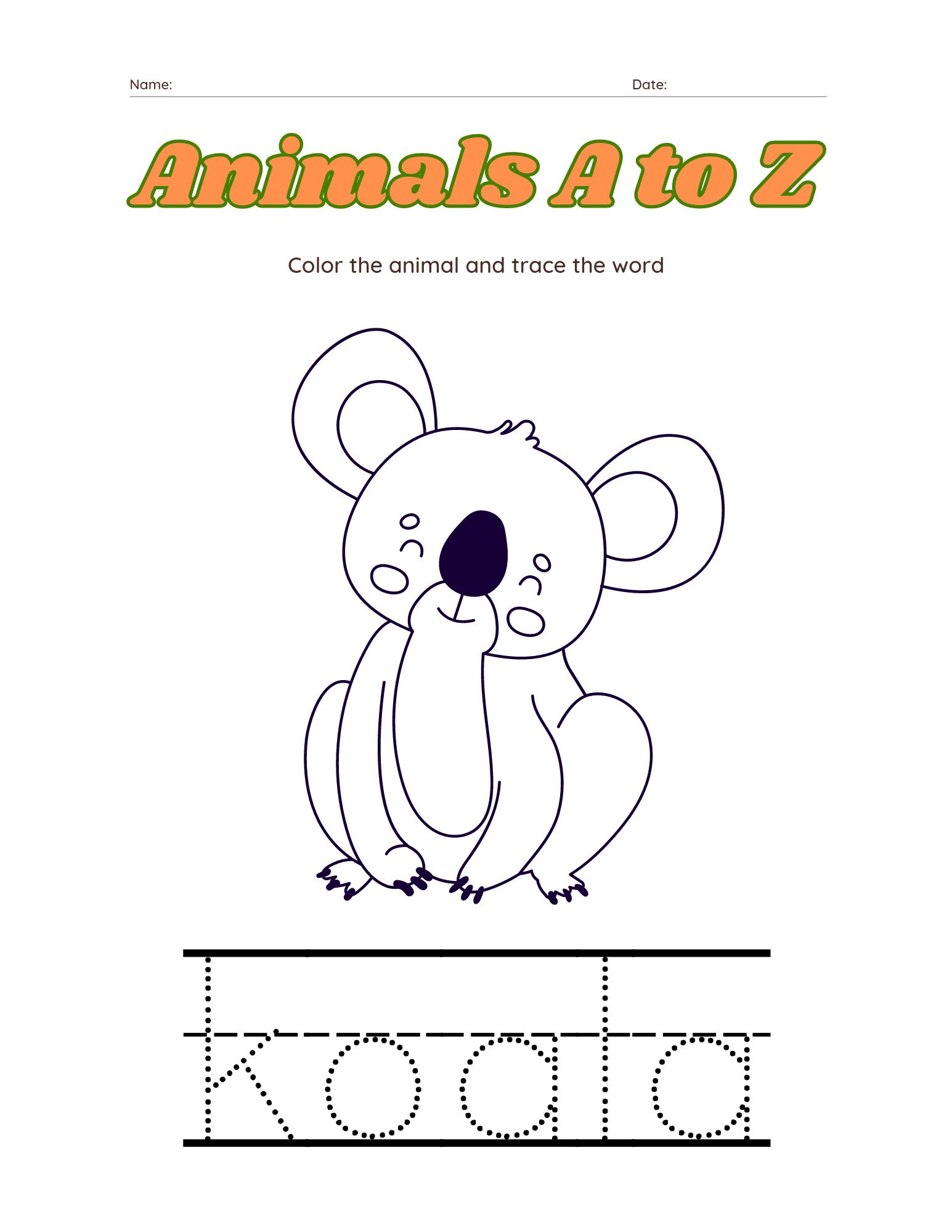 Alphabet Coloring Pages for Kids Practice Writing Sheets for - Etsy
