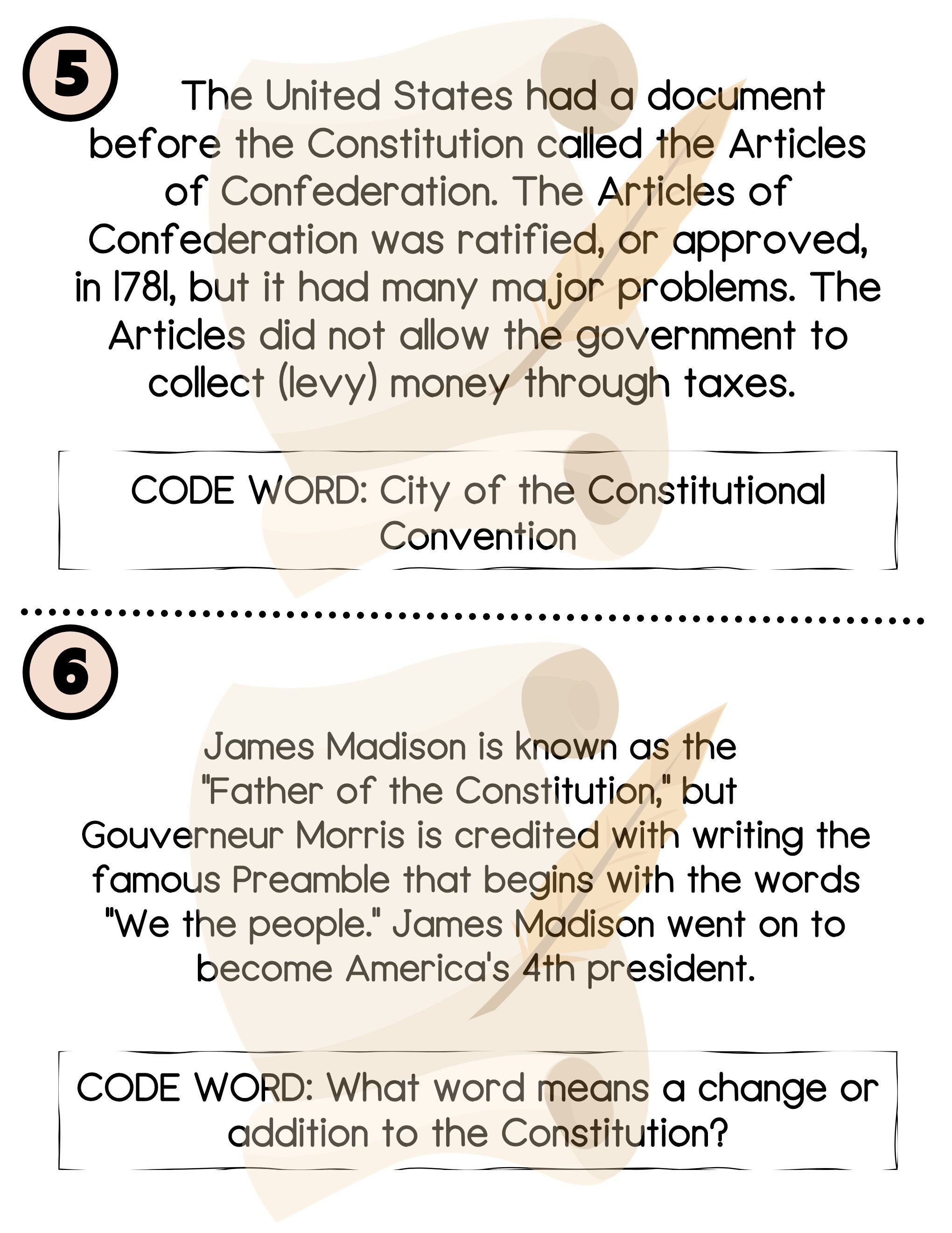 Constitution Themed Scavenger Hunt, Constitution Themed Treasure Hunt ...