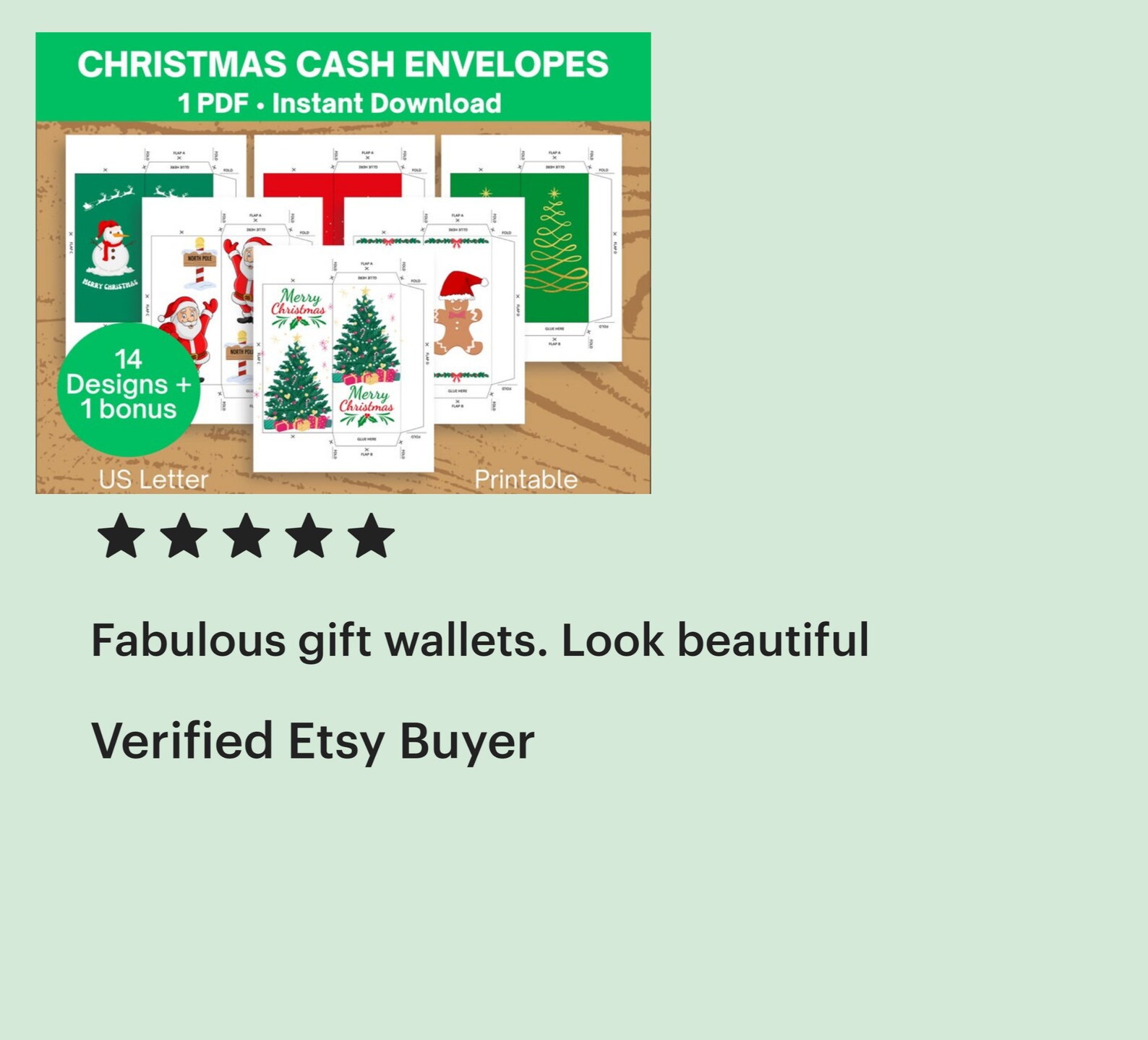 Printable Christmas Cash Envelopes, Holiday Money Envelopes, Printable ...