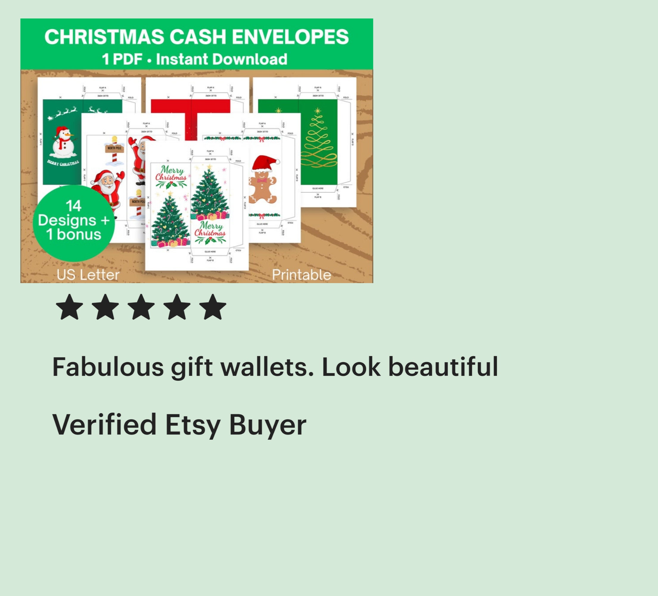 Printable Christmas Cash Envelopes, Holiday Money Envelopes, Printable ...