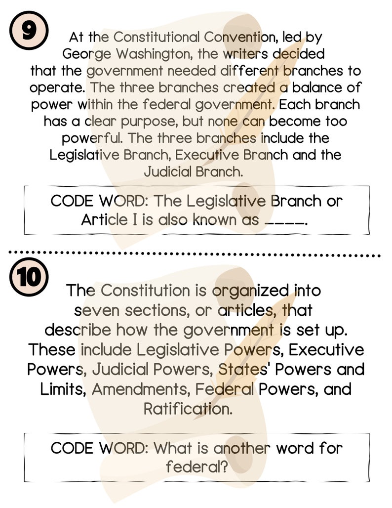 Constitution Themed Scavenger Hunt Constitution Themed - Etsy