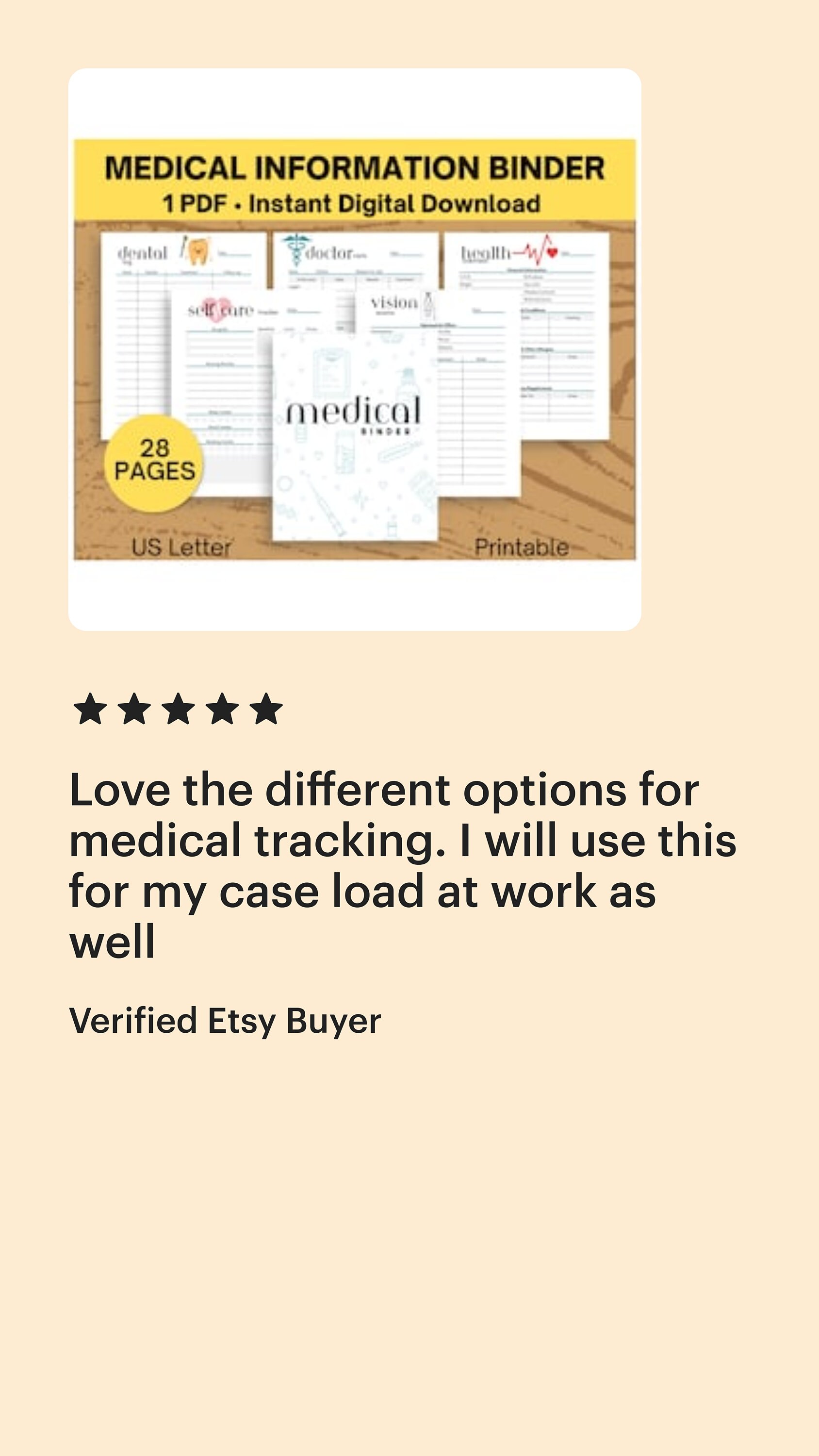 Medical Information Tracker, Medical Information Binder, Healthcare ...