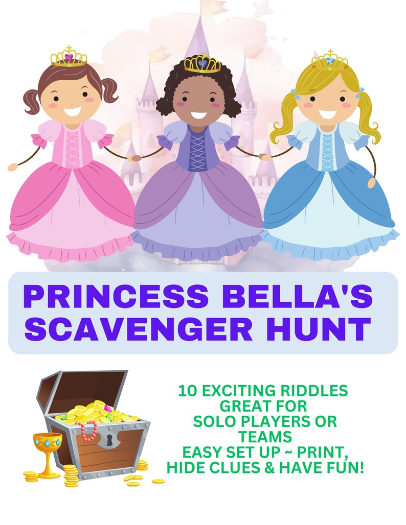 Princess Themed Scavenger Hunt, Princess Themed Treasure Hunt ...
