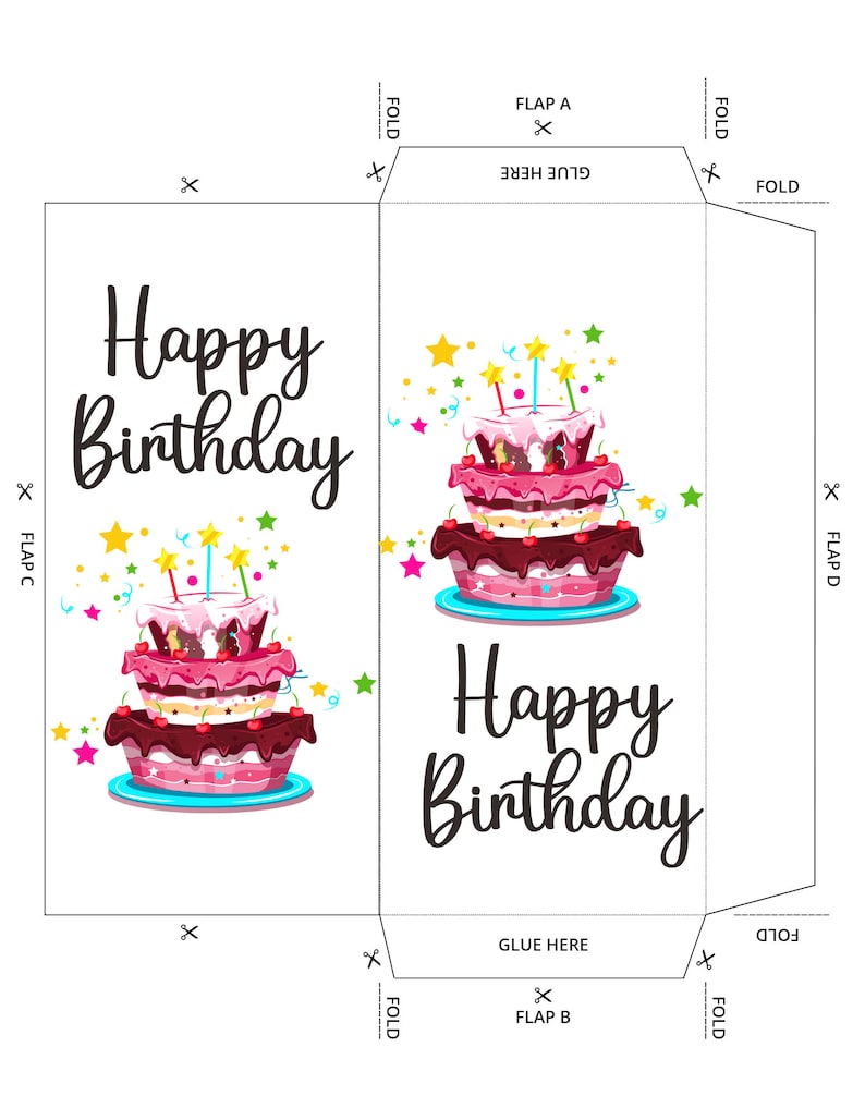 Printable Happy Birthday Cash Envelopes, Born Day Money Envelopes ...