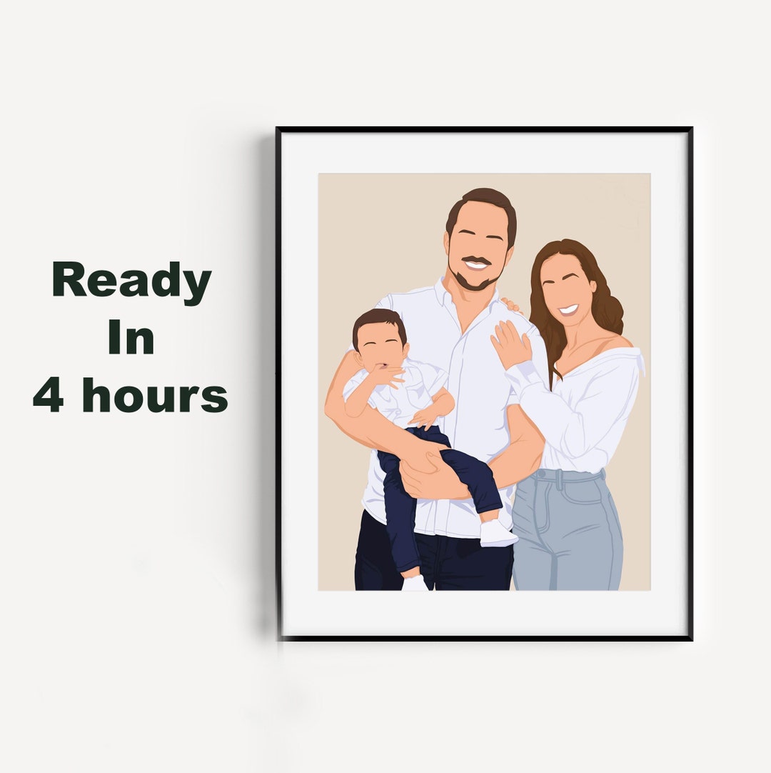 Faceless Portrait Print, Custom Personalised Portrait From Photo ...